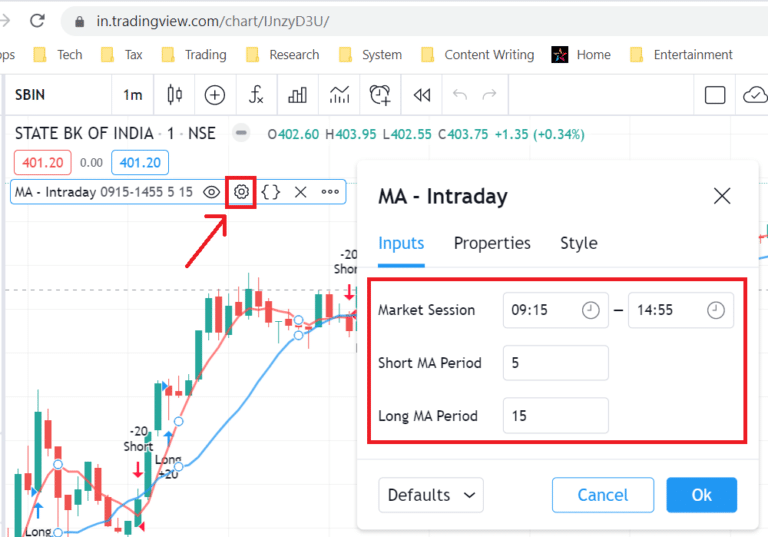 TradingView - Moving Average (Automated Trading) - Stocks Developer