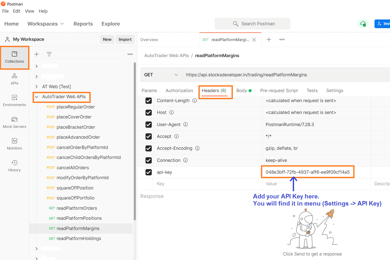 Postman Api For Zerodha Upstox Aliceblue Finvasia Angel One Fyers Iifl 5paisa Profitmart